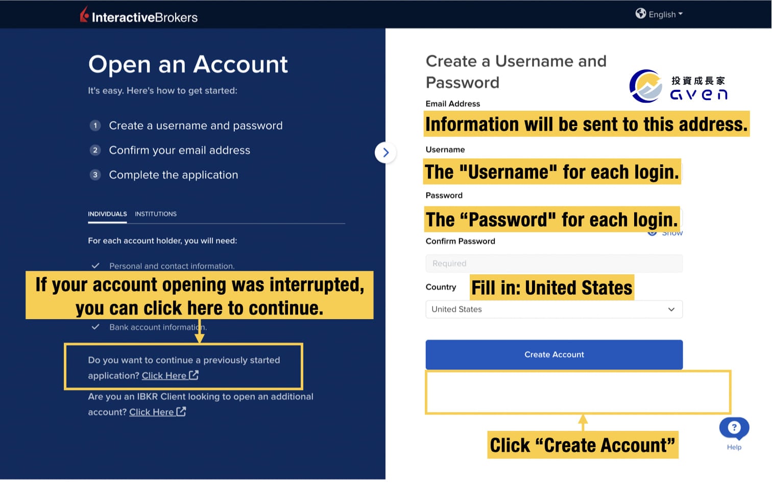 Interactive Brokers Open Account｜$1000 Sign-Up Bonus $1000｜IBKR Create Tutorial-Caven投資成長家